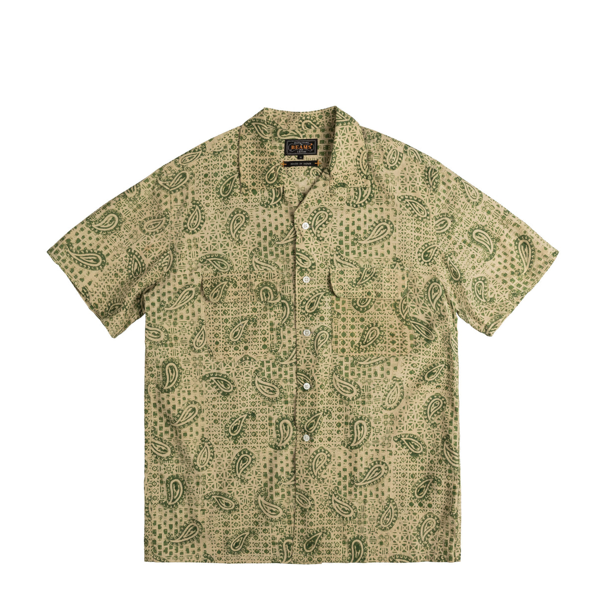 Beams Plus Open Collar Block Print Paisley » dispo en ligne maintenant