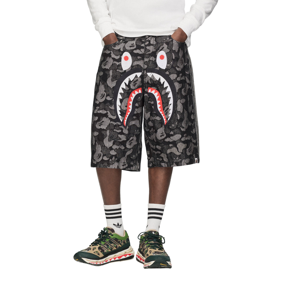 Adidas x Bape Shark Denim Jorts » jetzt online kaufen!